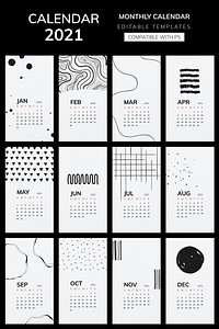 Calendar 2021 editable template psd | Premium PSD - rawpixel