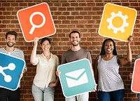 Diverse happy people social networking | Premium Photo - rawpixel