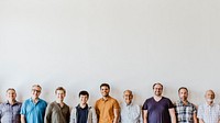 Cheerful diverse men standing line | Premium Photo - rawpixel