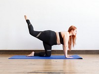 Sporty woman stretching yoga mat | Premium Photo - rawpixel
