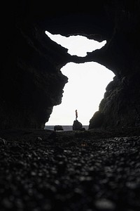 Silhouette view of cave in Iceland | Premium Photo - rawpixel