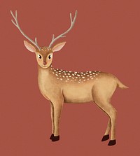 Hand-drawn cute fallow deer | Premium PSD - rawpixel
