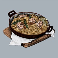 Illustration of a seafood pasta | Premium Vector Illustration - rawpixel