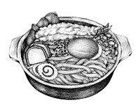 Hand drawn udon Japanese cuisine | Free Photo Illustration - rawpixel