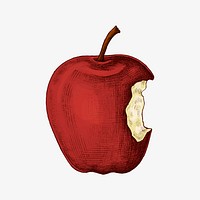 Red ripe bitten apple vector | Premium Vector Illustration - rawpixel