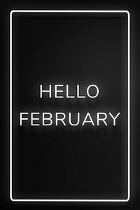 Hello February frame neon border | Free Photo - rawpixel