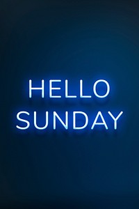 Hello Sunday blue neon sign | Free Photo - rawpixel