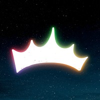 Rainbow neon psd crown glow | Premium PSD - rawpixel