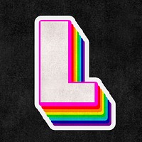 Letter l psd rainbow typography | Premium PSD - rawpixel