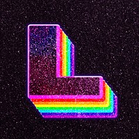 Letter l rainbow typography psd | Premium PSD - rawpixel