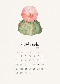 Calendar 2021 March printable with cute | Free Photo - rawpixel