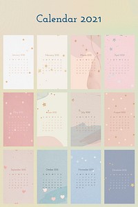 Calendar 2021 editable template vector | Premium Vector - rawpixel