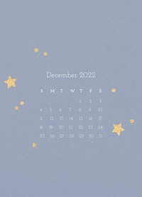 Blue December 2022 calendar, monthly | Premium Photo - rawpixel