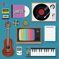 Illustration vintage music entertainment stuff | Premium Vector - rawpixel