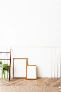 Blank picture frames wooden ladder | Premium Photo - rawpixel