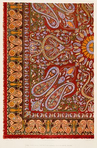 Shawl Delhi pattern worked cashmere | Free Photo Illustration - rawpixel