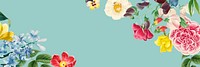 Colorful spring flowers decorated banner | Premium PSD - rawpixel