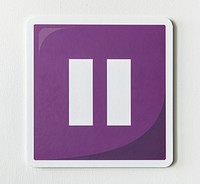 Purple pause button music icon | Free Photo - rawpixel