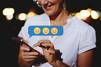 Happy woman texting at night | Premium Photo - rawpixel