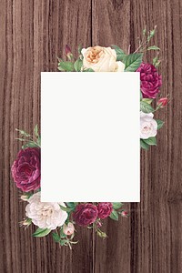Rectangular frame decorated with roses | Free PSD - rawpixel