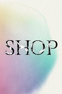 Shop word botanical font watercolor | Premium Photo - rawpixel