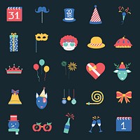 Illustration celebration party icons set | Premium Vector - rawpixel