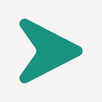 Arrow icon, green sticker, play | Premium Vector - rawpixel