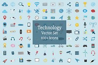 Illustration set of technology icons | Free Vector - rawpixel