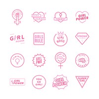 Girl power mixed emblems set | Premium Vector - rawpixel