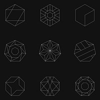 Linear illustration of geometric shapes | Premium Vector - rawpixel