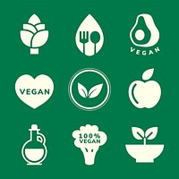 Collection of vegan icon vectors | Premium Vector - rawpixel