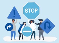 Character illustration people traffic sign | Premium Vector - rawpixel