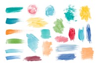Colorful brushstroke design vector set | Premium Vector - rawpixel