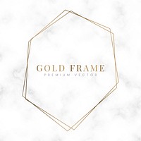 Golden hexagon frame template vector | Premium Vector - rawpixel