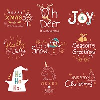 Hand drawn Christmas holiday emblem | Premium Vector - rawpixel