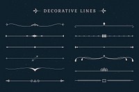 Vintage decorative line collection vectors | Premium Vector - rawpixel