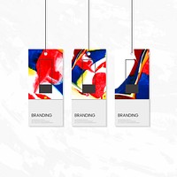 Tag branding with abstract design | Free Vector Mockup - rawpixel