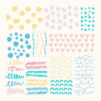 Hand drawn patterned design elements | Premium Vector - rawpixel