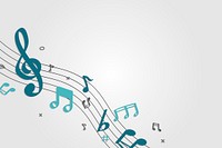 Blue flowing music notes on white | Free Vector - rawpixel