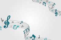 Blue flowing music notes white | Premium Vector - rawpixel