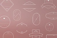 Badges on pink background vector | Free Vector - rawpixel