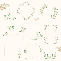 Doodle floral wreath vector collection | Premium Vector - rawpixel