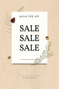 Autumn 70% off sale promotion | Premium Vector - rawpixel