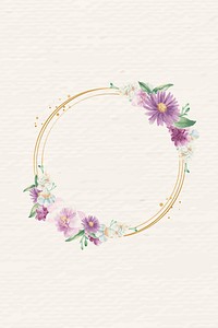 Round gold flower frame vector | Premium Vector - rawpixel
