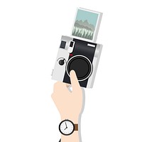 Illustration of hand holding camera | Premium Vector - rawpixel