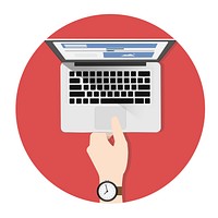 Illustration hand holding laptop | Premium Vector - rawpixel