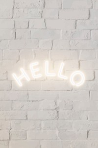 White hello neon sign vector | Premium Vector - rawpixel