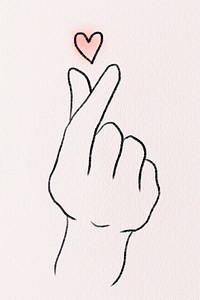 Mini heart hand sign black | Premium Photo Illustration - rawpixel