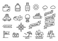 Illustration travel icons set vector | Premium Vector - rawpixel