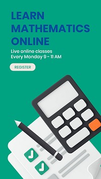 Mathematics social media story template, | Premium Vector Template ...